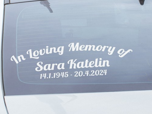Custom In Loving Memory Car Decal - Personalised Name & Dates Sticker ...