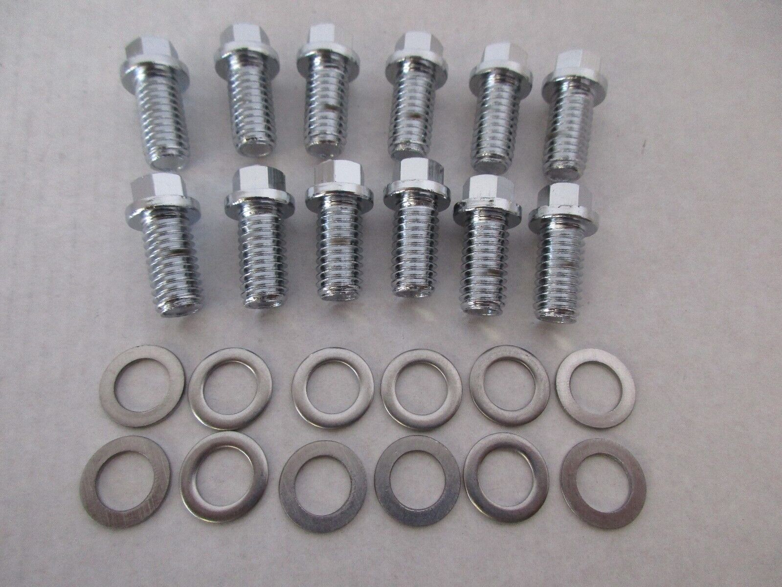 SBC Chrome 6 pt Header Bolt Kit 283 305 327 350 383 400 SB Chevy #9823 ...