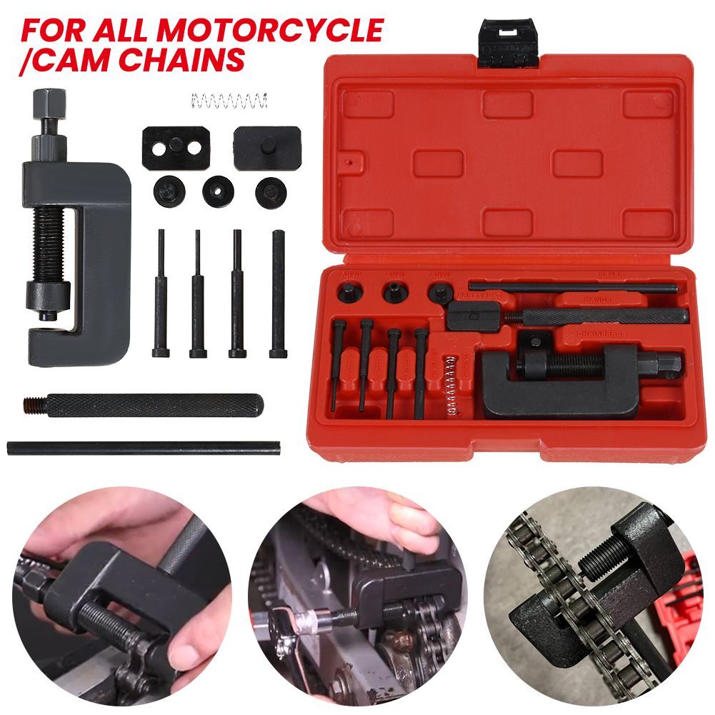13PCS Heavy Duty Motorcycle Bike Chain Splitter/Breaker Link Riveting ...