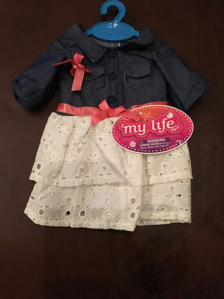 My Life 18" Doll Outfit Denim Dress W/ Ruffles Fits 18" Dolls | eBay