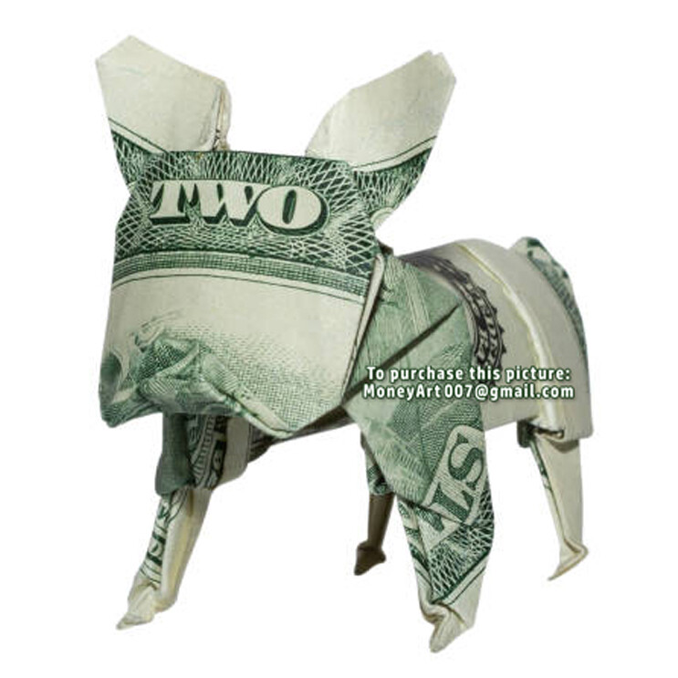 Easy Origami Dollar Bill Dog Dollar Origami PUPPY Dog Made With REAL