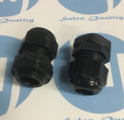 2 x 20mm IP68 Nylon Dome Cable Glands & Locknuts in black | eBay UK