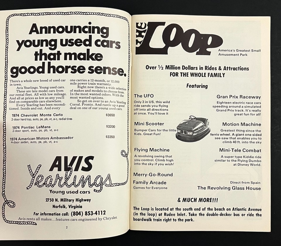 1974 Tidewater Guide Virginia Beach Hampton Tourist Ads Vintage Travel ...