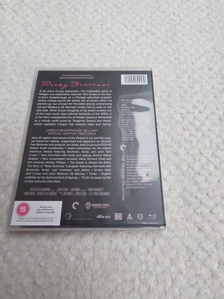 Risky Business - The Criterion Collection #1227 [15] Blu-ray Tom Cruise ...