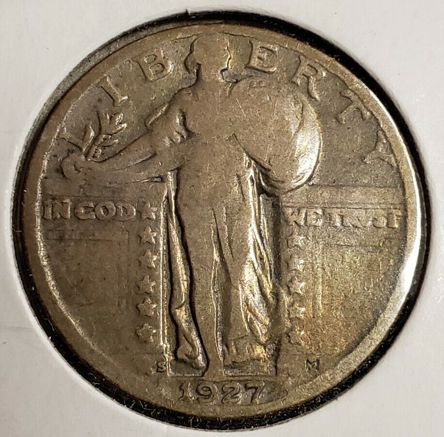 1927-S 25c Standing Liberty Silver Quarter - VG/Fine Key Date Value ...