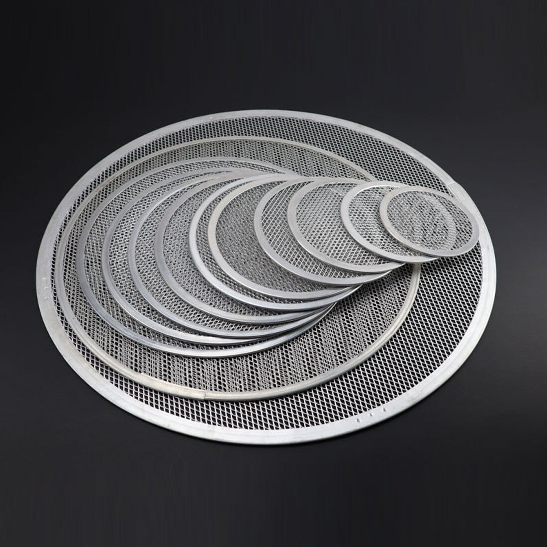 12x 10-16 in Seamless Round Pizza Screen Aluminum Mesh Pizza Mesh ...