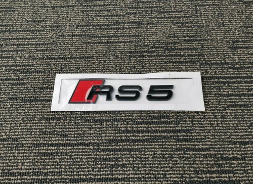 Gloss Black Audi RS5 Badge Emblem OEM Style Size Rear Logo Replacement ...