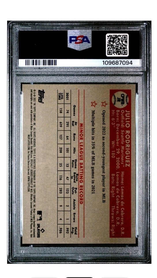 2022 Topps NSCC 1952 Wrapper Redemption Blue /99 Julio Rodriguez # ...