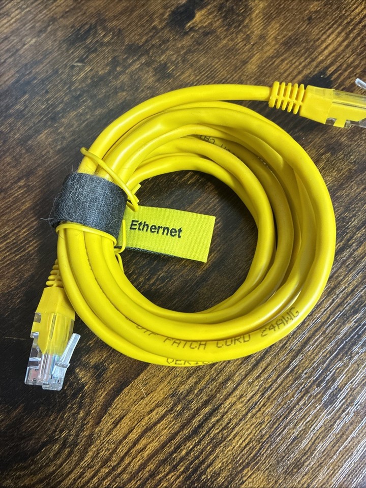 Ethernet Cable Yellow Vericom CAT .5E U/UTP Patch Cord 24 AWG 7ft | eBay