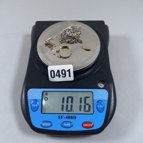 .925 Sterling Silver & Gold Plated Silver Lot Scrap Some Wearable 10g ...