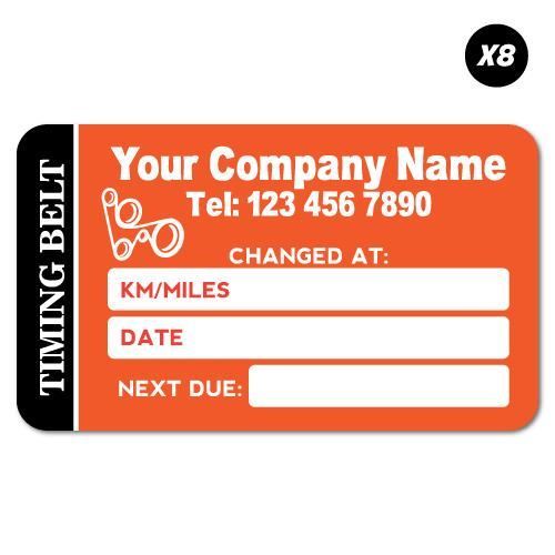 8x Custom Company Name Timing Belt Service Due Car Sticker | eBay