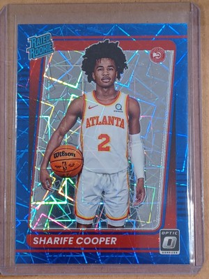 SHARIFE COOPER ROOKIE BLUE VELOCITY PRIZM 2021-22 DONRUSS OPTIC HAWKS ...