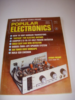 POPULAR ELECTRONICS Magazine, MAY 1969, BUILD TOP-QUALITY STEREO PREAMP ...