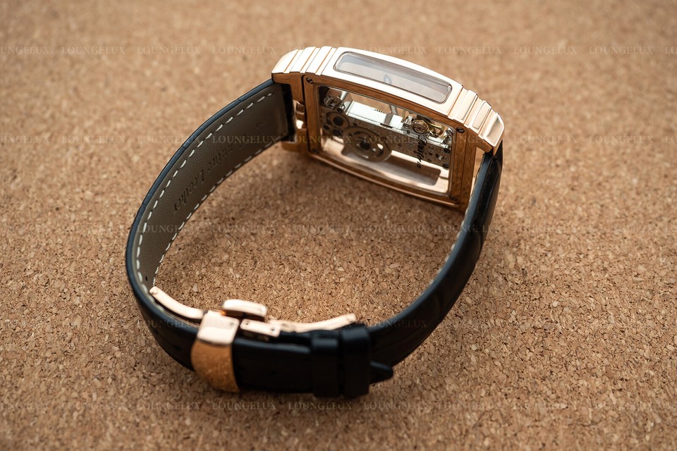 Mens Bridge Manual Mechanical Watch - Rose Gold Black Leather Diasteria ...