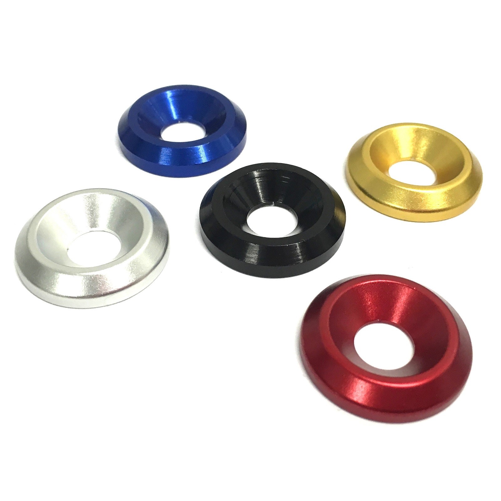 M4 M5 M6 M8 Countersunk Washers - Anodised Aluminium - Fairing Fender ...