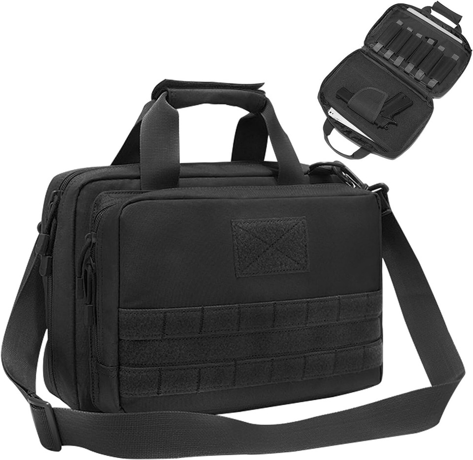 Single/Double Pistol Case -Tactical Range Bag for Shooting Multiple ...