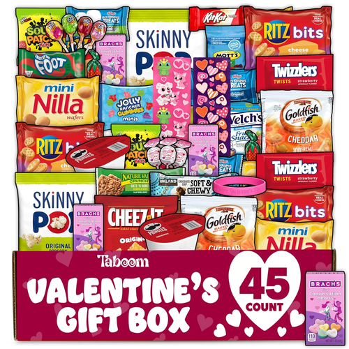 Valentine'S Snacks Care Package Gift Box - Snack Box Gift Basket ...