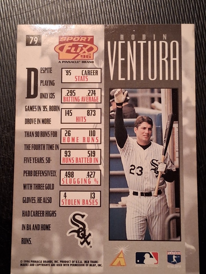 1996 Sportflix - Robin Ventura #79 3rd Base Chicago White Sox MLB ...