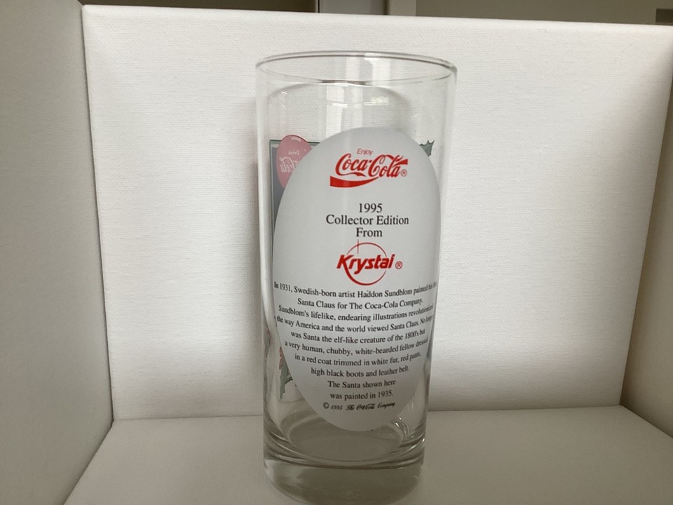 Vintage Coca-Cola Santa Glass 1995 Collector Edition from Krystal | eBay