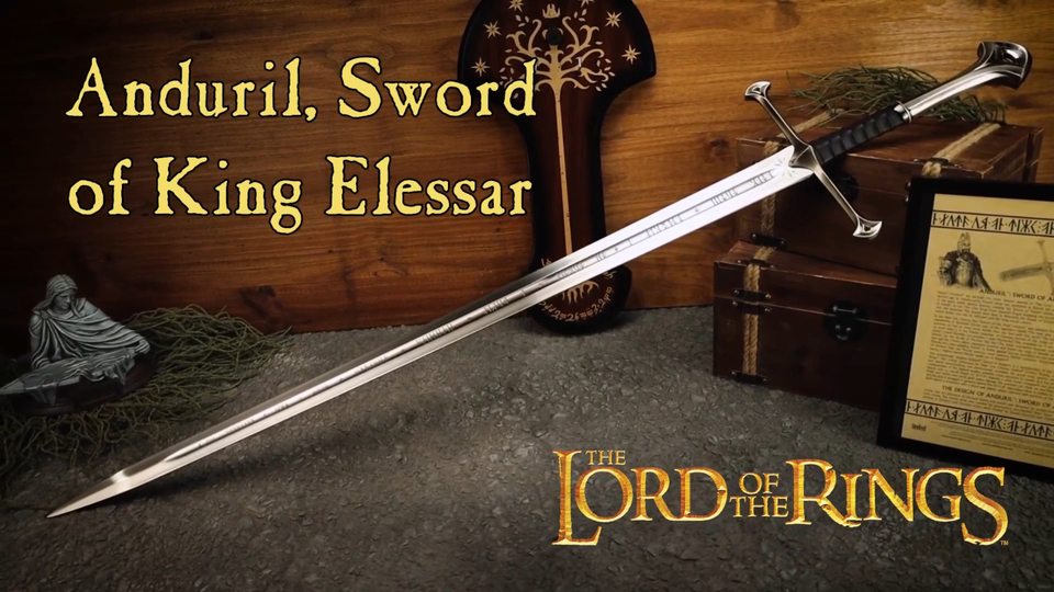 Aragorn's Anduril Sword Replica, Custom King Elessar Sword Best Movie ...