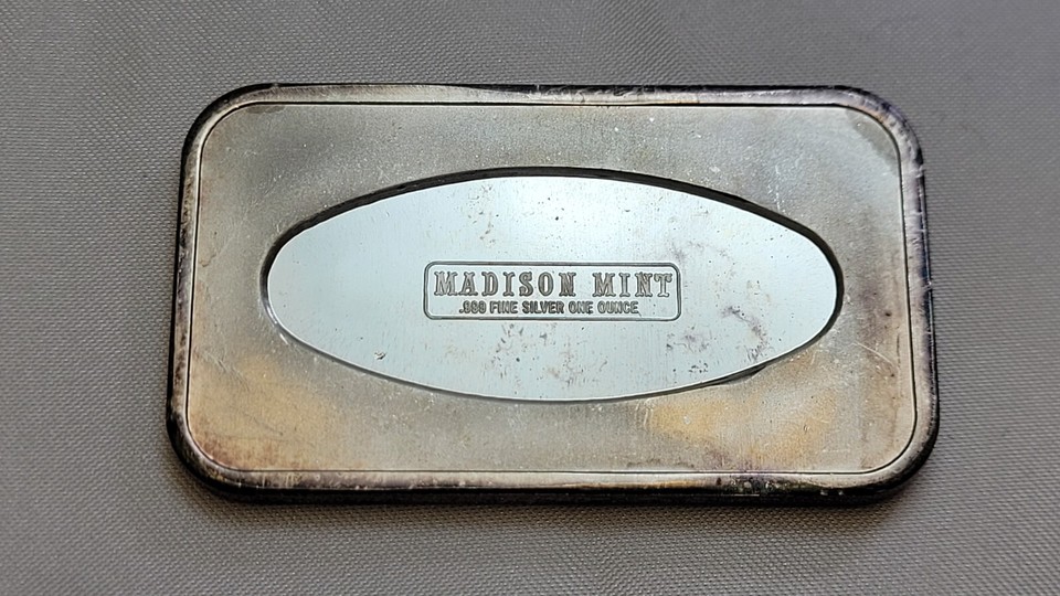 Vintage 1974 Madison Mint Flag Day Betsy Ross 1 Ounce Silver Art Bar | eBay