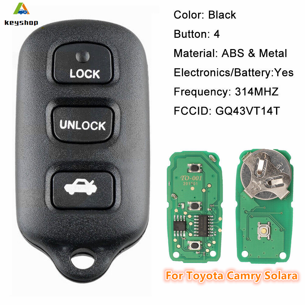 For Toyota Camry Solara 2000 2001 2002 2003 2004 2005 Remote Key Fob ...