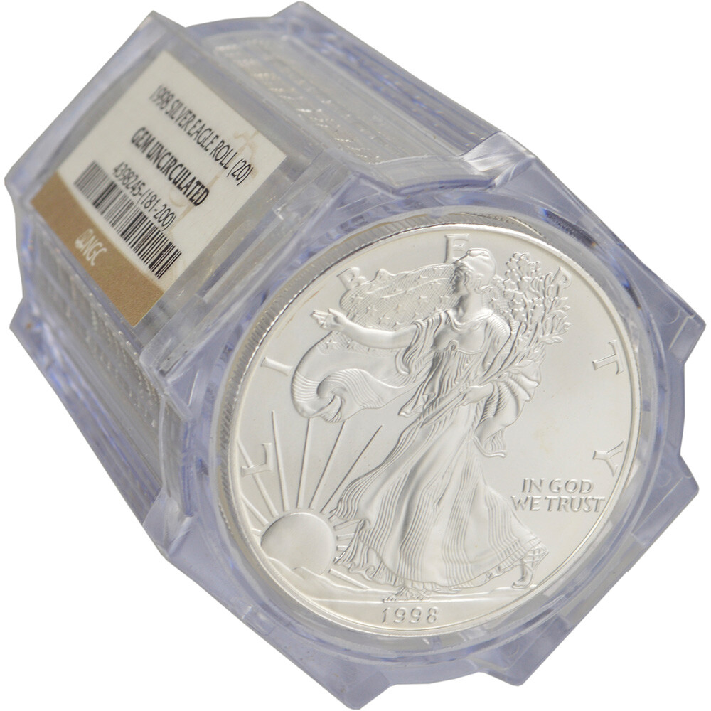 Roll of 20 - 1998 American Silver Eagle - NGC Gem Uncirculated | eBay