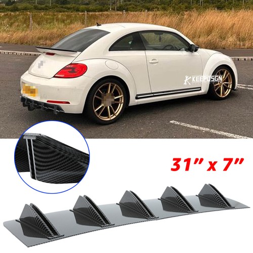 Carbon 5 Fins Rear Diffuser Bumper Spoiler Lip Splitter For Volkswagen ...