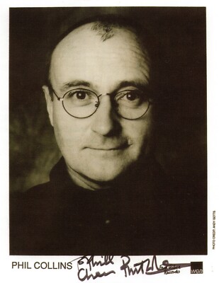 PHIL COLLINS Signed 'Specs' Photograph - Pop / Rock Singer - preprint ...