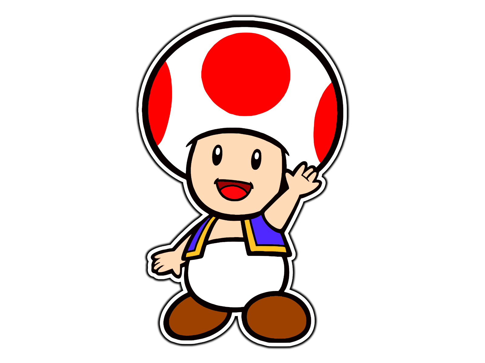 Red Toad 2D Mushroom Kingdom Sticker Waterproof Vinyl Decal Die-Cut Car ...