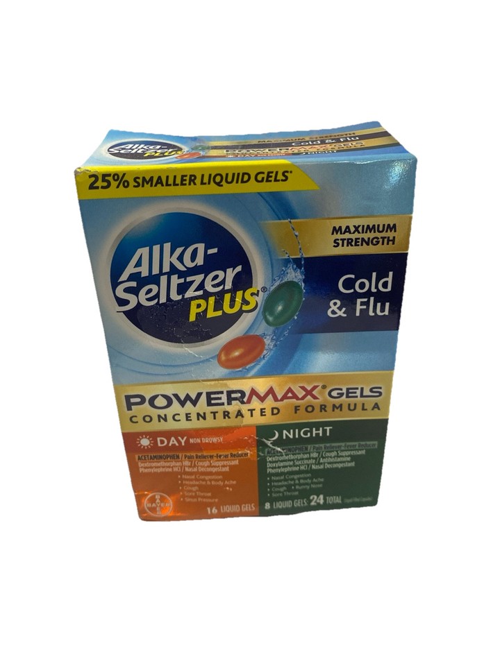 Alka-Seltzer Plus Maximum Strength Powermax Cold & Flu Day + Night 24 ...