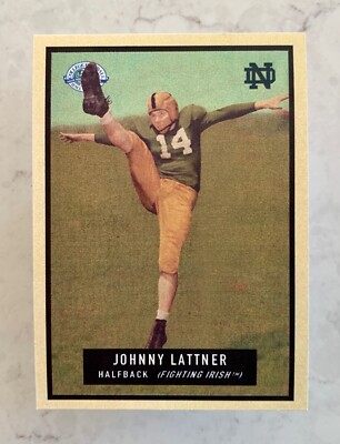 Johnny Lattner Custom Art Football Card 1951 Topps Magic Design Notre ...