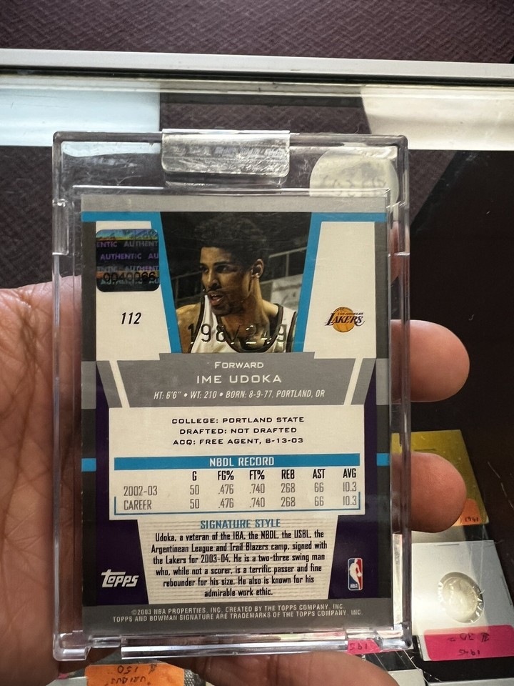 2003-04 Bowman Signature Edition #112 Ime Udoka /1250 ROOKIE AUTO ...