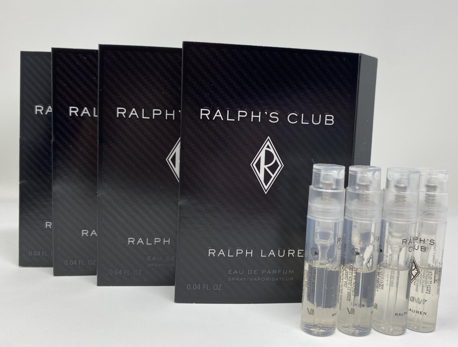 4 x RALPH'S CLUB By RALPH LAUREN 0.04oz / 1.2ml Each EDP Spray Samples ...