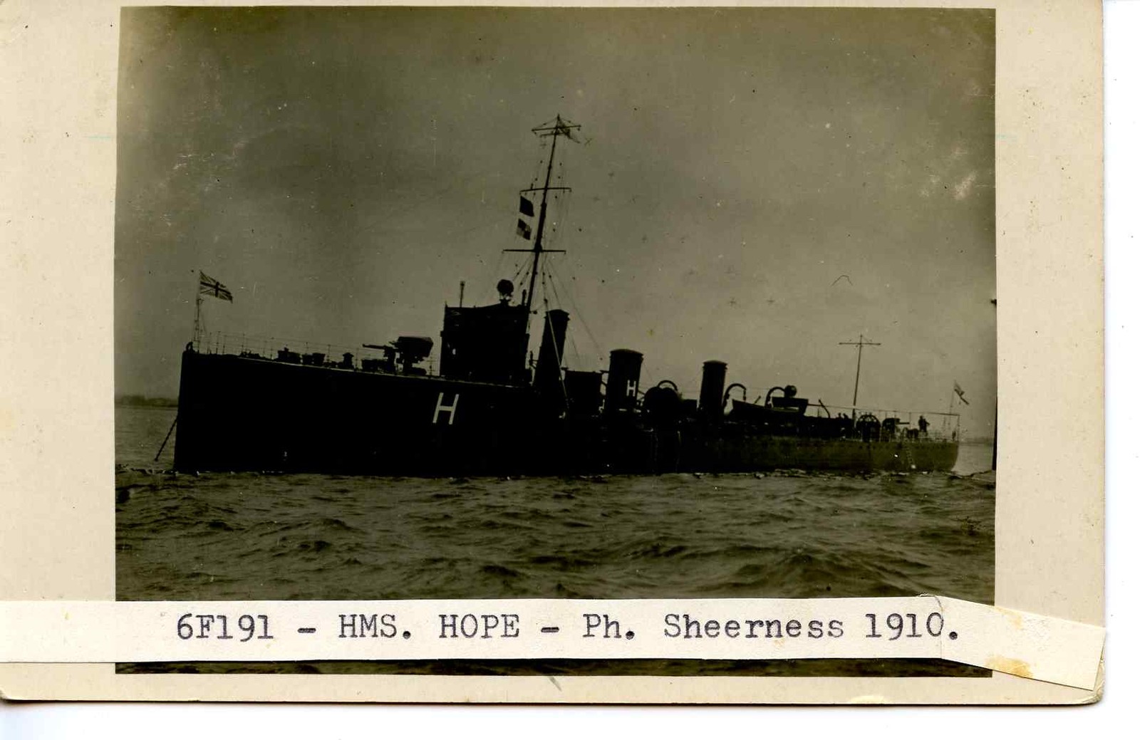 E779 RP 1910 UK ROYAL NAVY SHIP HMS ' HOPE ' DESTROYER AT SHEERNESS | eBay