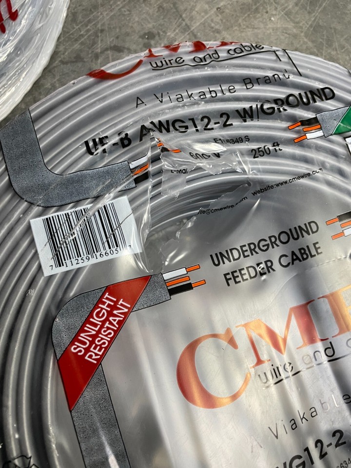 CME 250 ft 12/2 Solid NM-B AWG w/Ground Romex Wire Cable 12-2 UF ...