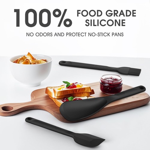 Silicone Cooking Utensils Set - 600°F Heat Resistant, Nonstick Kitchen ...