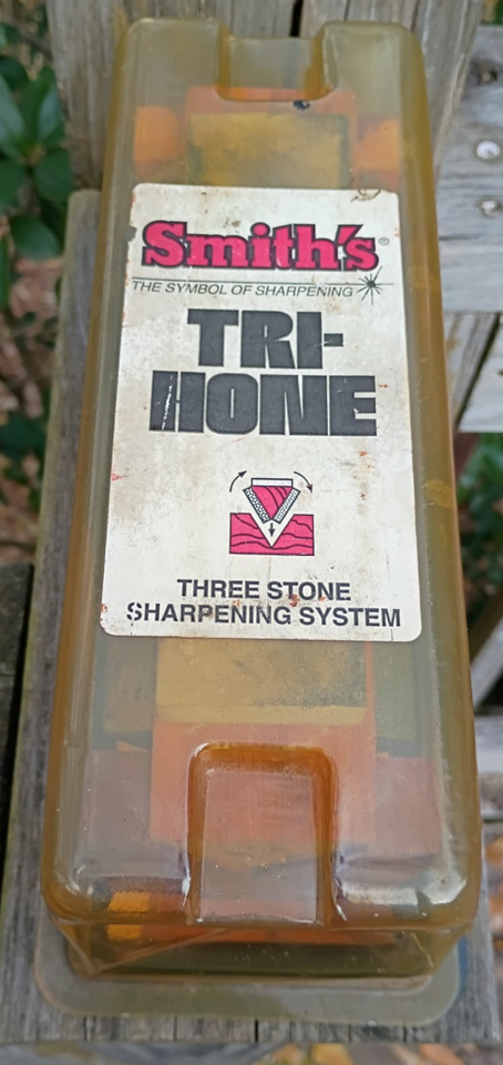 Vintage Smith's Tri-Hone Sharpening Stones 3-in-1 Wood Frame w/Case | eBay