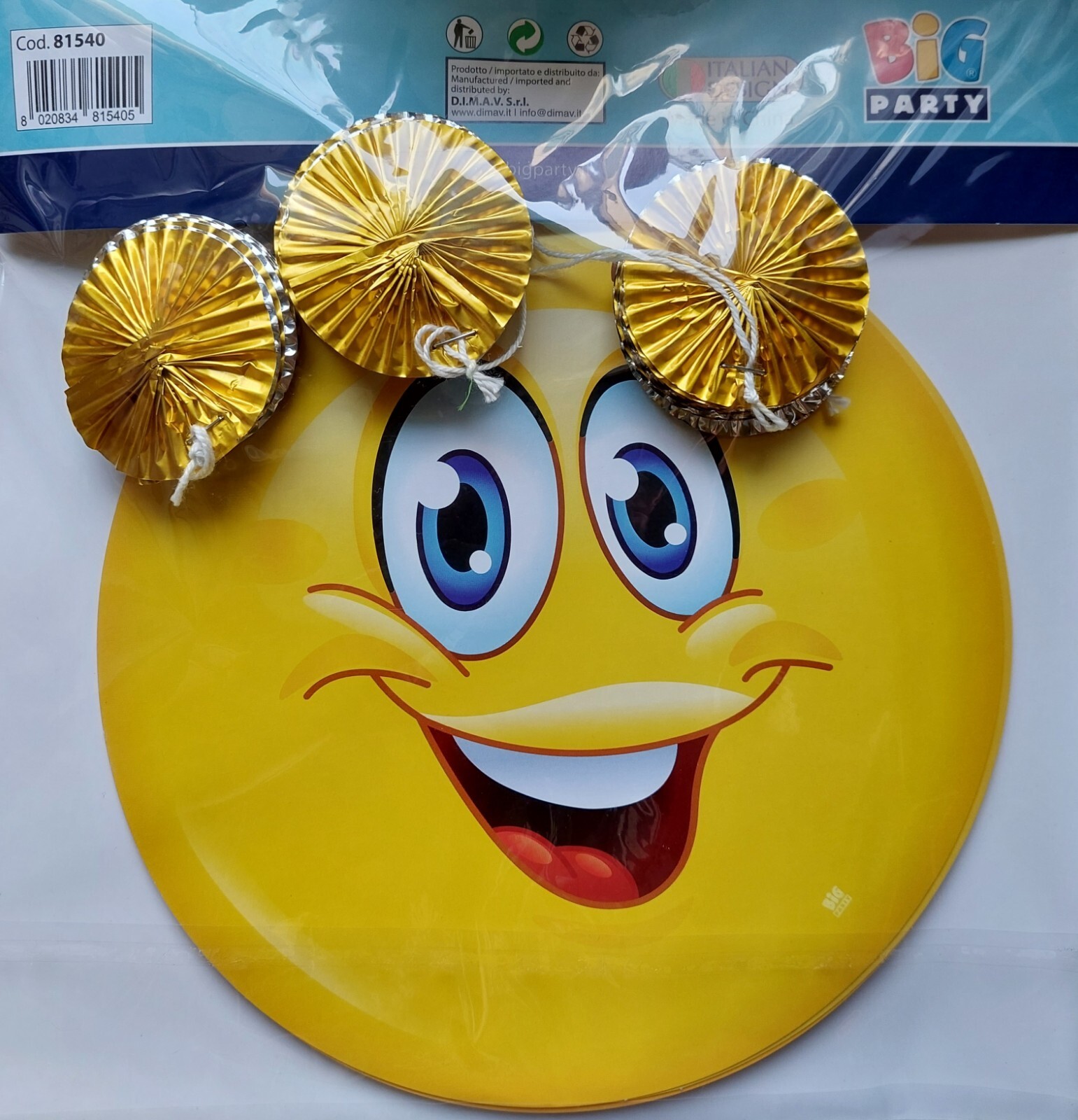 3x Emoticons Spiral-Girlanden 80x20cm Smiley Emojis Kinder Geburtstag ...