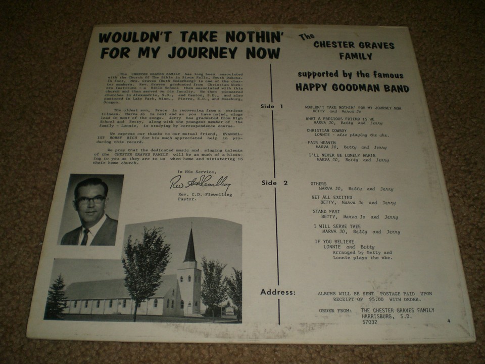 Wouldn't Take Nothin' For My Journey Now The Chester Graves Family~RARE ...