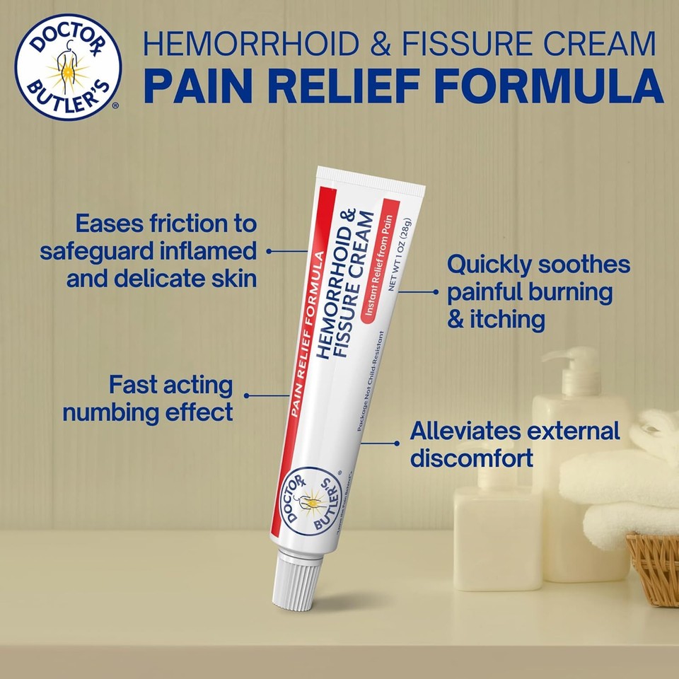 Doctor Butler'S Hemorrhoid & Fissure Cream - Instant Pain Relief ...