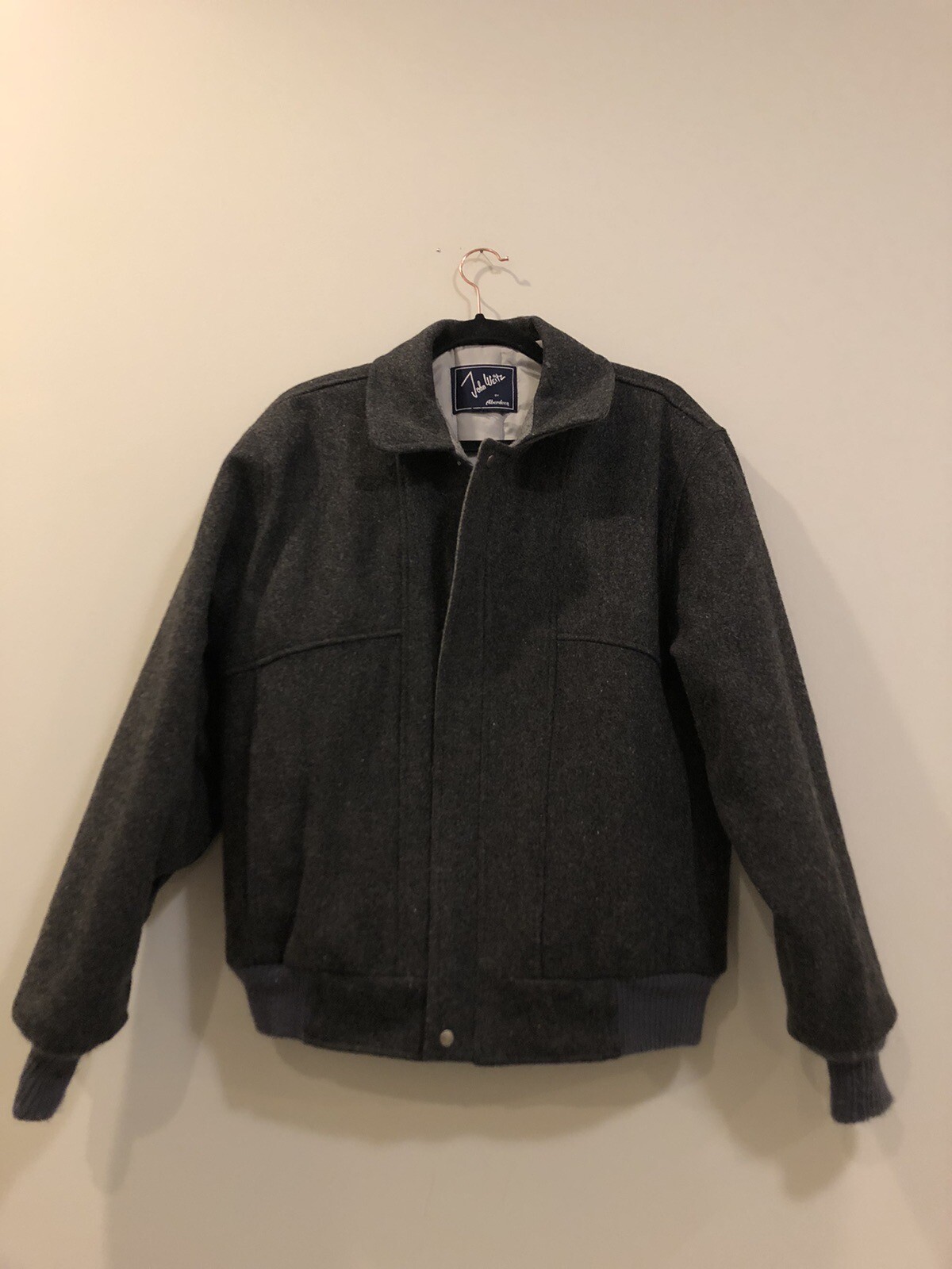 John Weitz Aberdeen Bomber Jacket Size Medium Wool Bl… - Gem
