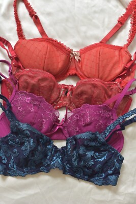 Vintage lace mesh bra BH bundle - joblot of 4 items - 34 A 70A | eBay