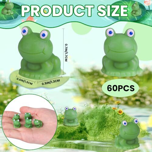 Mini Resin Frogs 60PCS Green Tiny Little Frogs Figures Miniature ...