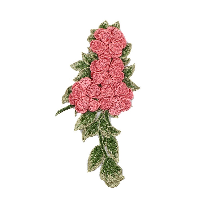 Rose Flower Patch Iron Sew On Embroidered Badge Clothes Embroidery ...
