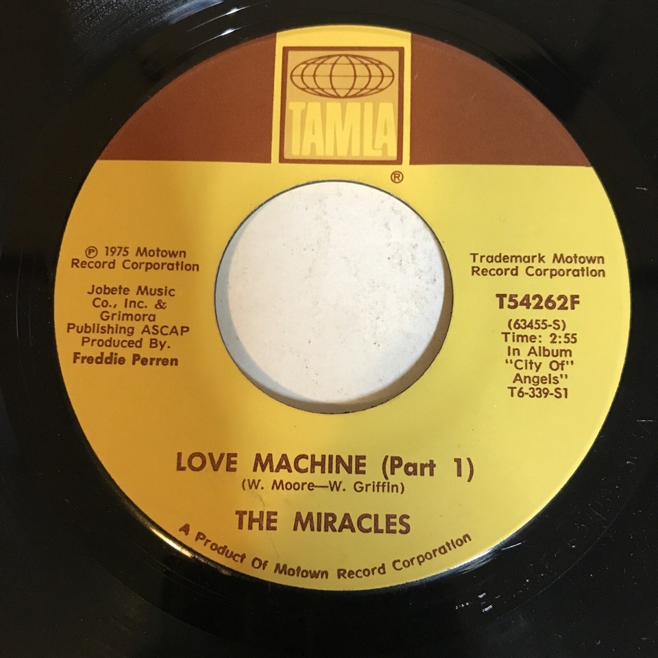 1975 The Miracles LOVE MACHINE (45RPM 7”. Single) Taml a EXC - DD | eBay