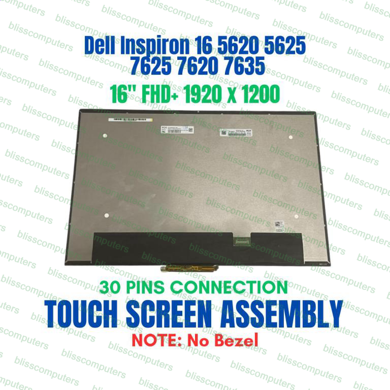 16.0" WUXGA Touch laptop LCD Screen Assembly Dell Inspiron 16 P128F ...