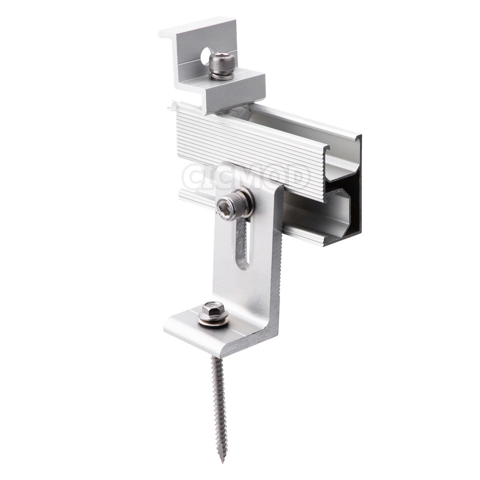 Solar Panel Tilt Mount Brackets Rail Roof RV Car Flat Mounting End/Mid ...