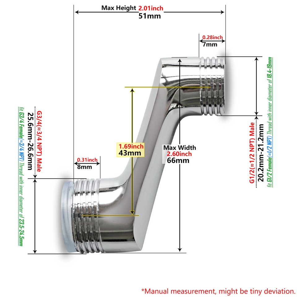 Eccentric Adapter G1/2 Male x G3/4 Male Connector Longer for Valve ...