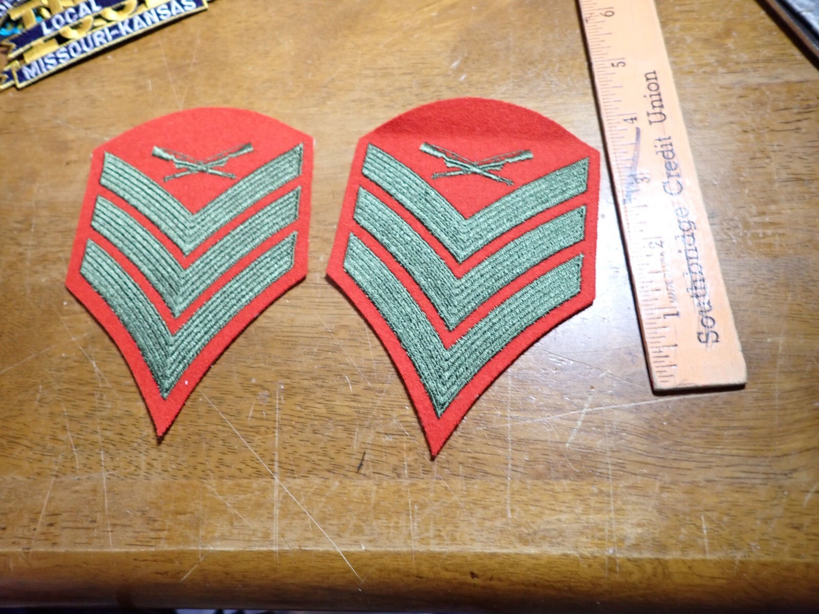 UNITED STATES MARINE CORPS USMC GUNNY SERGEANT 1ST SERGEANT PATCH BX 2 ...